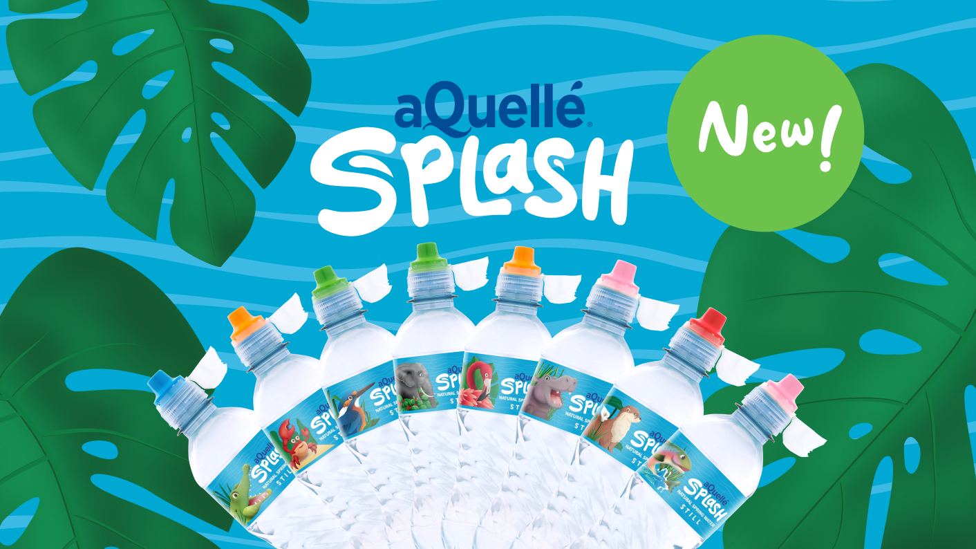 Splash bottle fan_16x9 – aQuellé, Natural Water